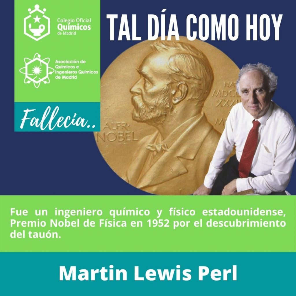 En 2014 fallecía Martin Lewis Perl, Ingeniero Químico Premio Nobel en ...